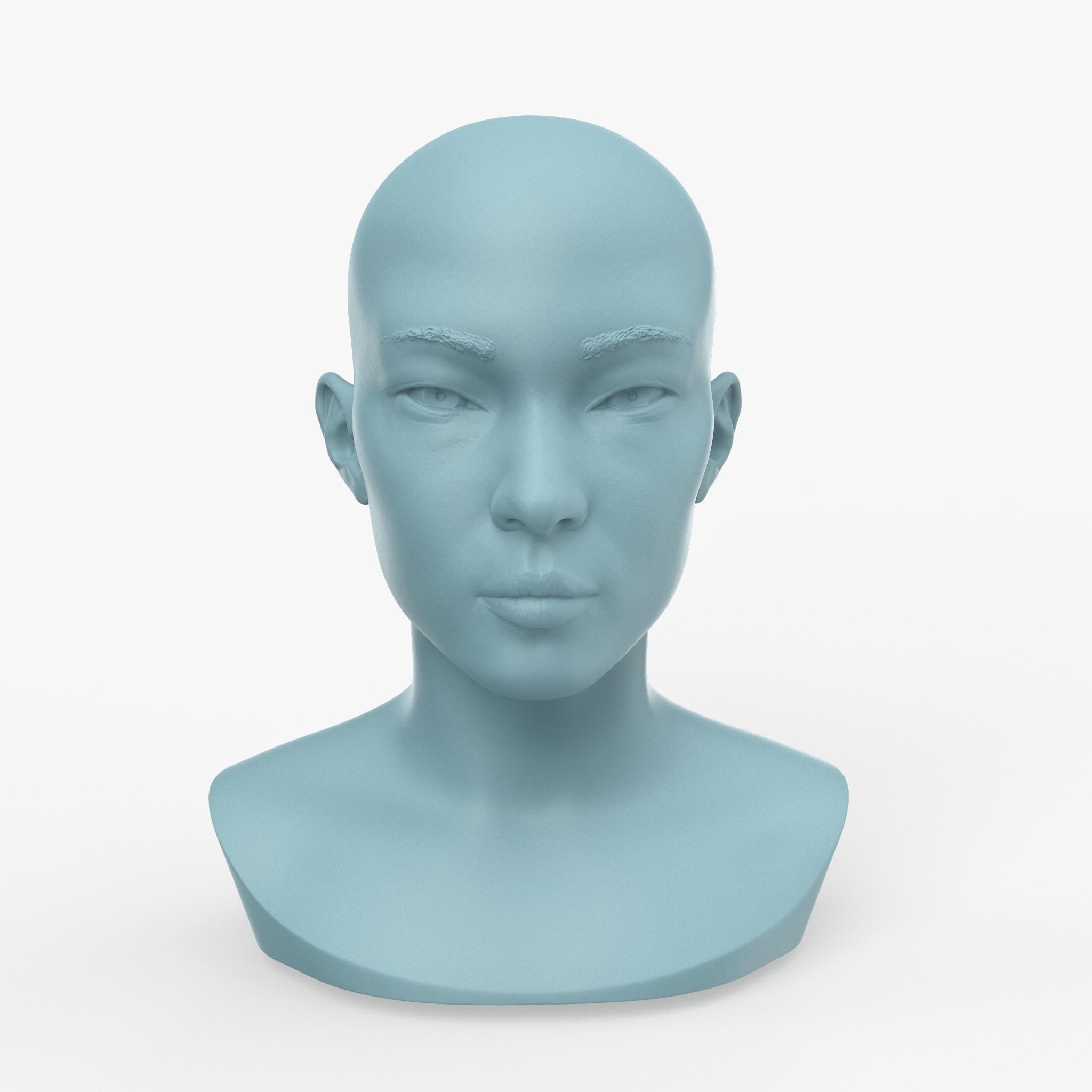 Asian Girl Head Print Ready 3D model | CGTrader