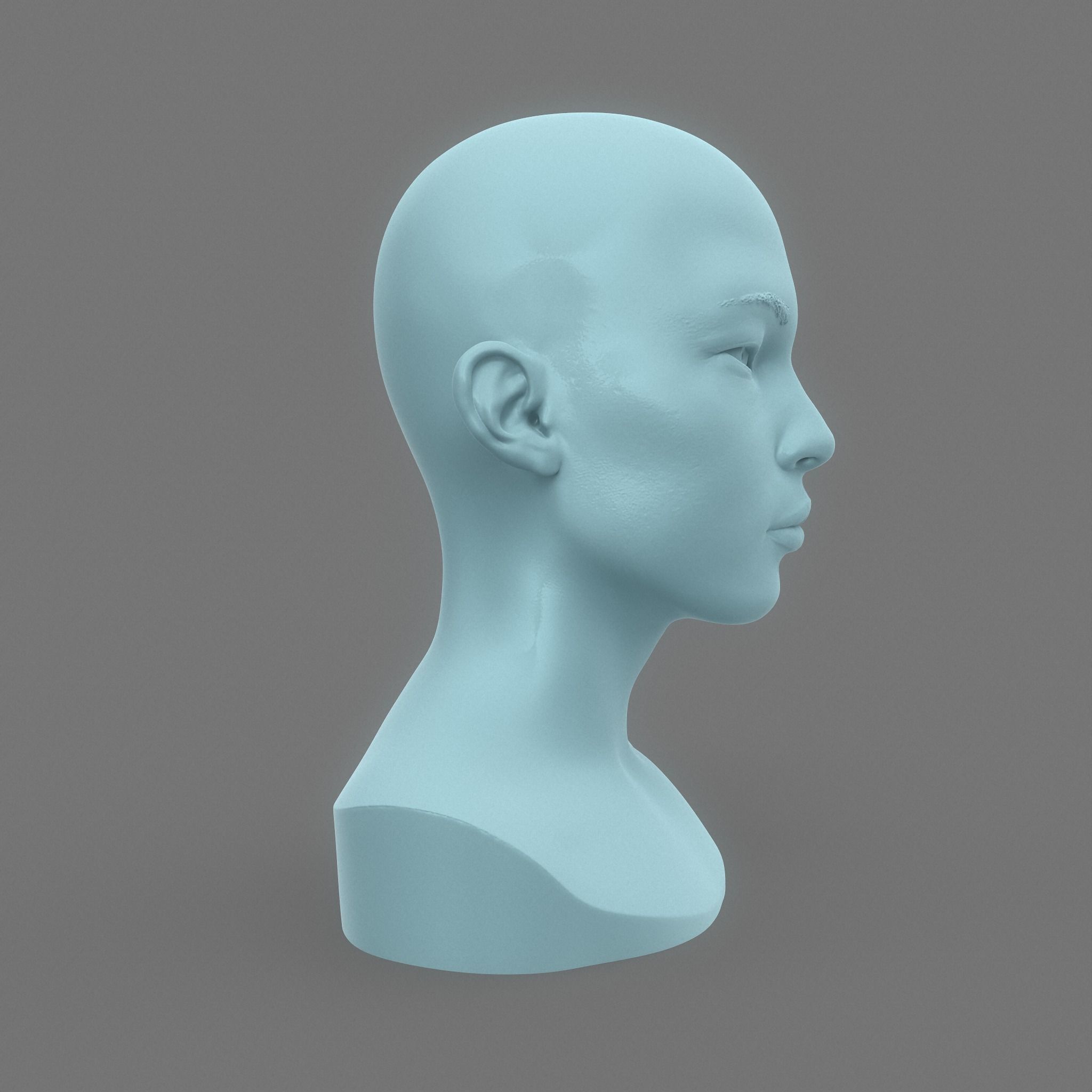 Asian Girl Head Print Ready 3D model | CGTrader