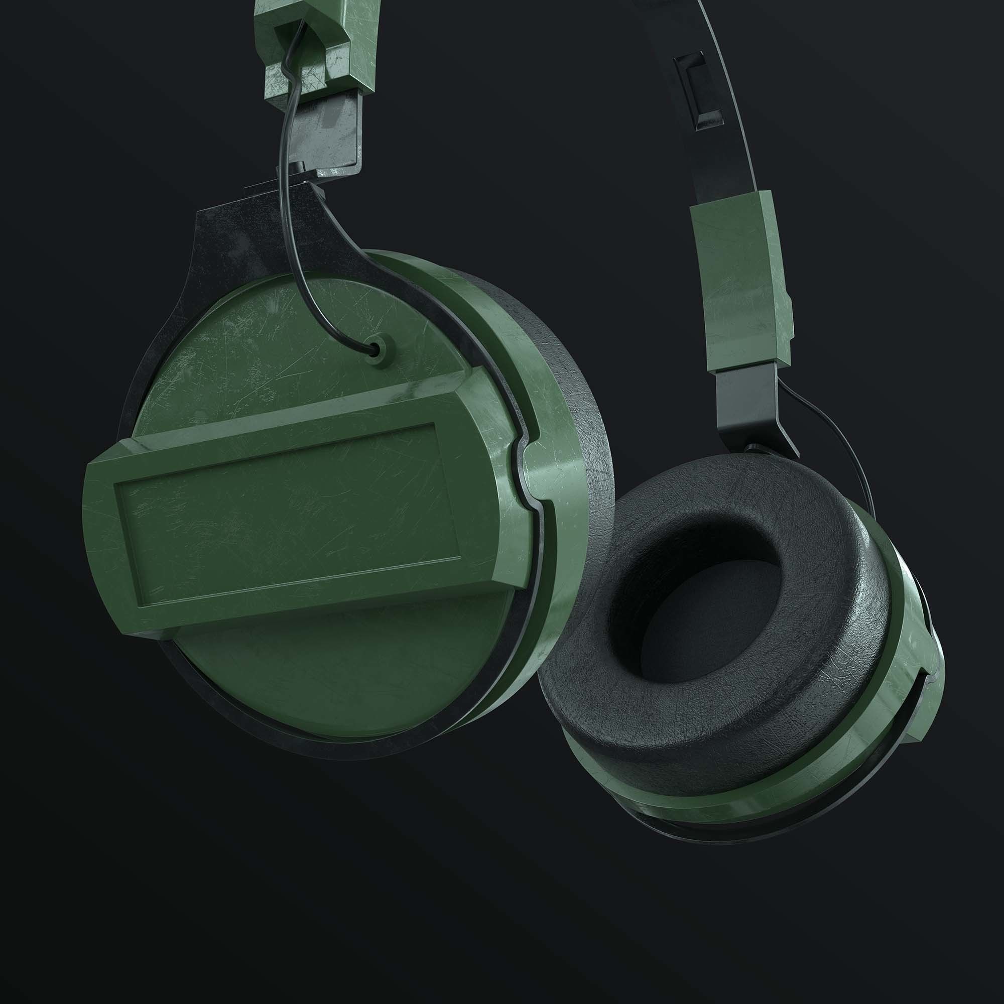 Military tactical concept headsets mid poly model 3D model | CGTrader