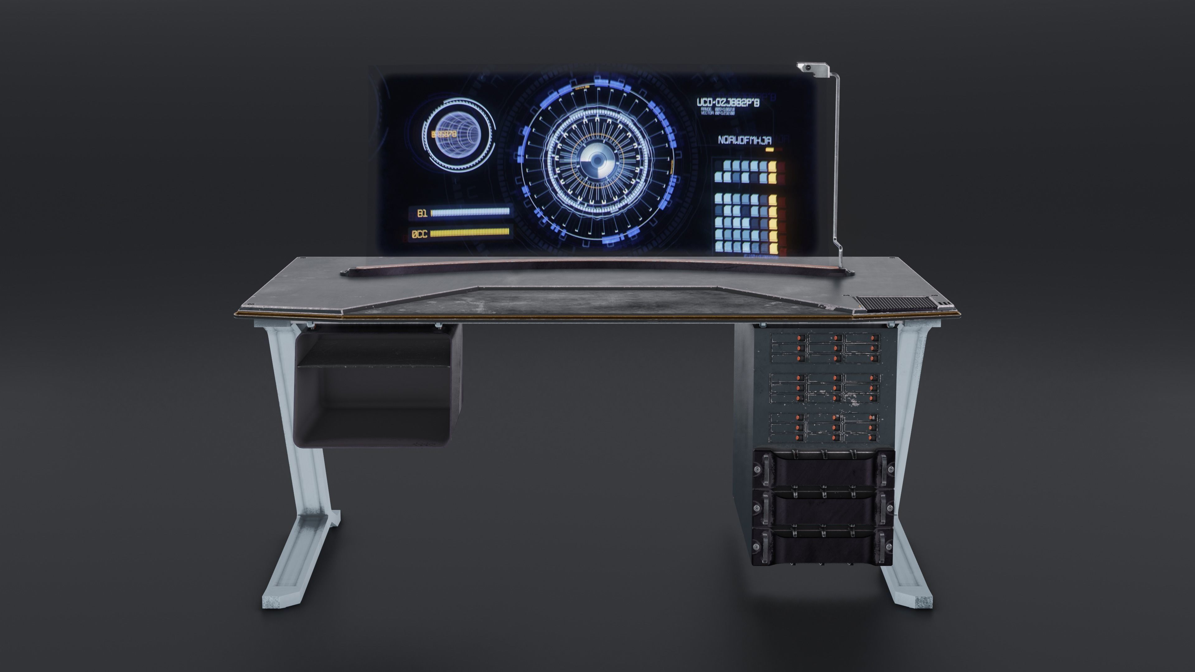 3D model Sci-Fi Furniute - Modular Desk or Table VR / AR / low-poly | CGTrader