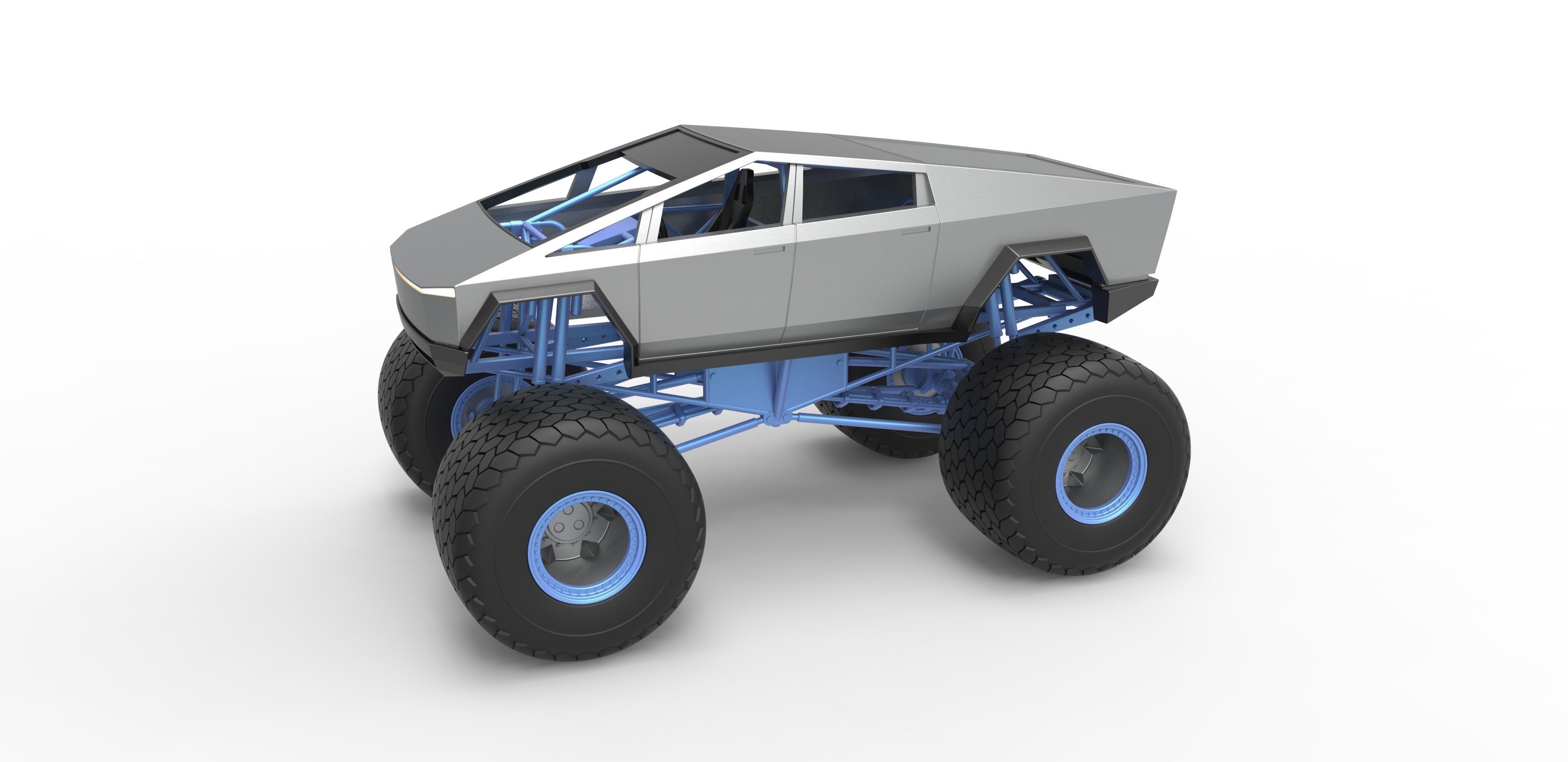 Diecast Tesla Cybertruck Monster truck Scale 1 to 25 3D model 3D ...