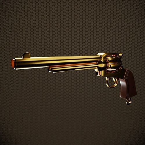 Gold Revolver Gun