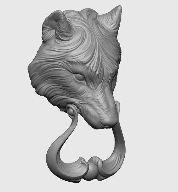 Wolf Doorhandle 2021 Head Woolf model to print Part 01 3D model 3D ...