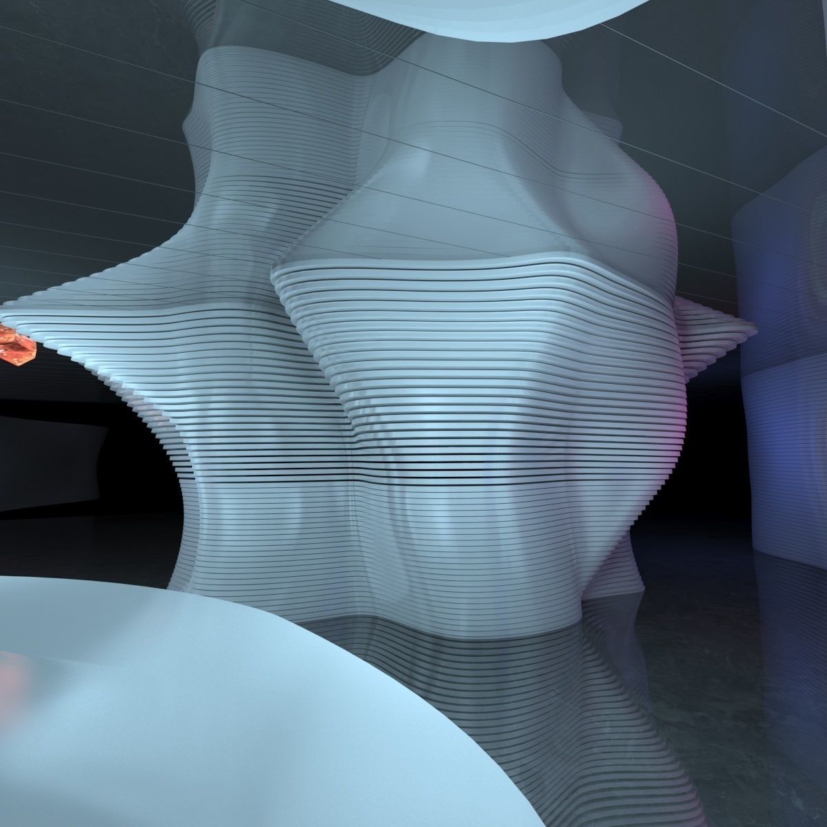 Exhibition Hall Front Desk 3D model | CGTrader