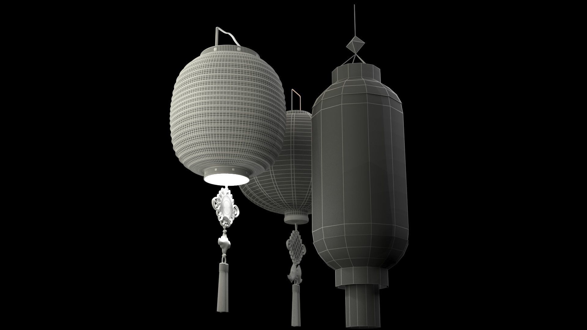 Chinese red lantern 3D model | CGTrader