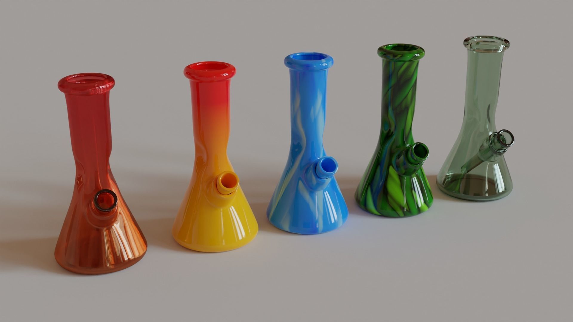 Set of Bongs with 4K Texture Sets 3D model | CGTrader