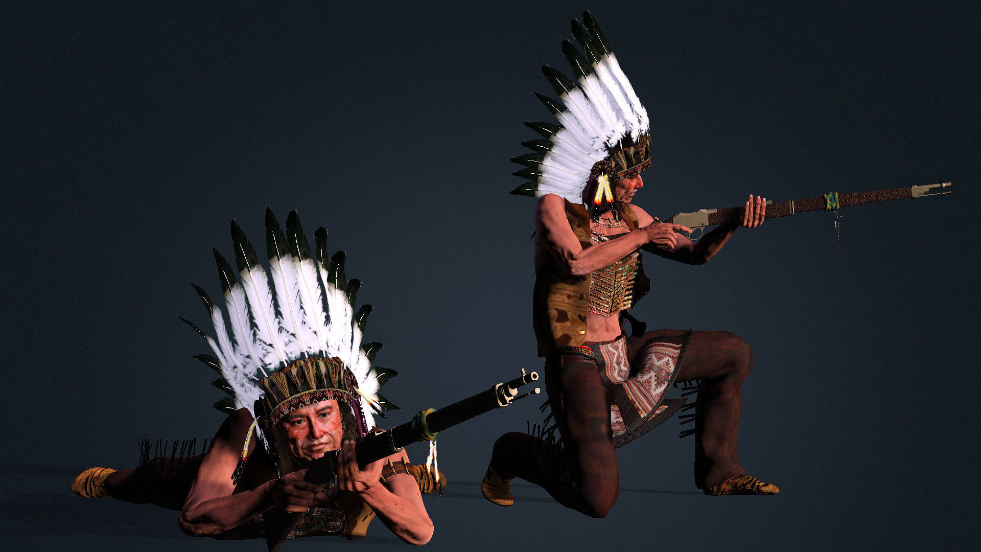 Native American leader High quality full Rigged and Animated 3D model ...