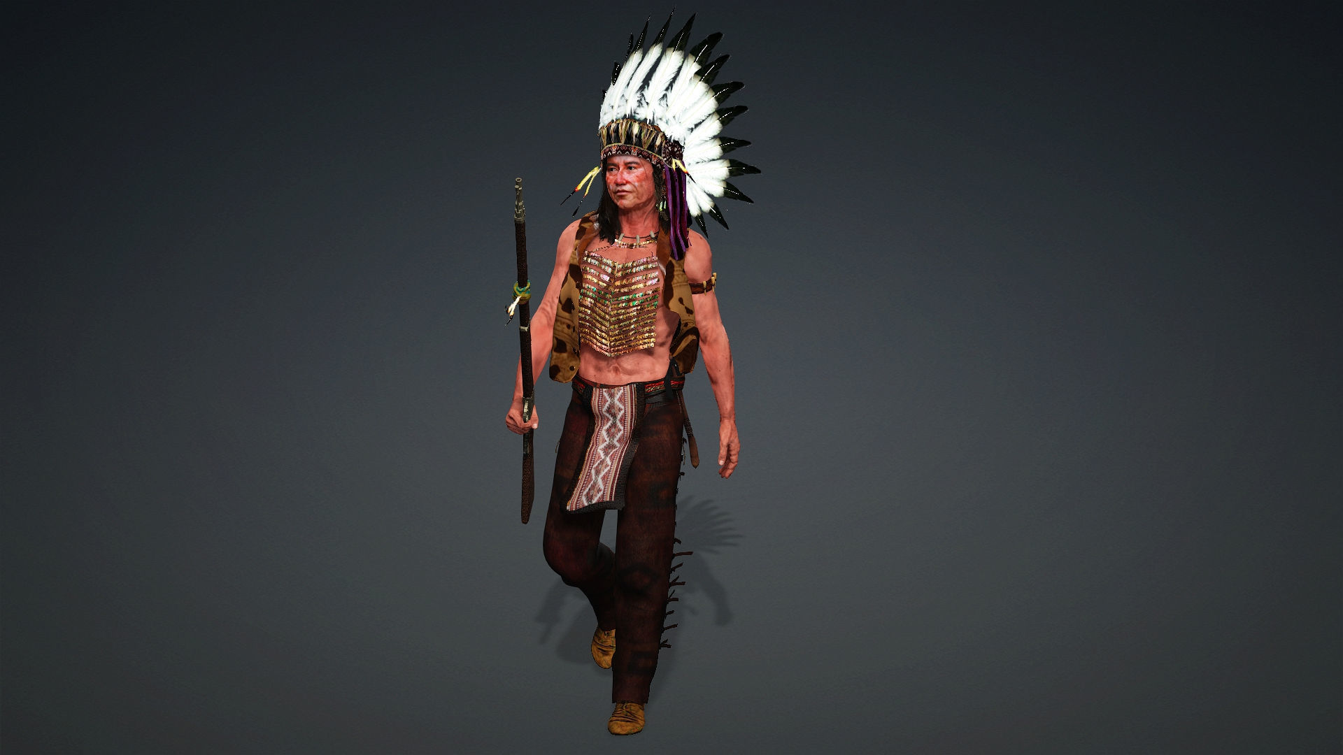 Native American leader High quality full Rigged and Animated 3D model ...