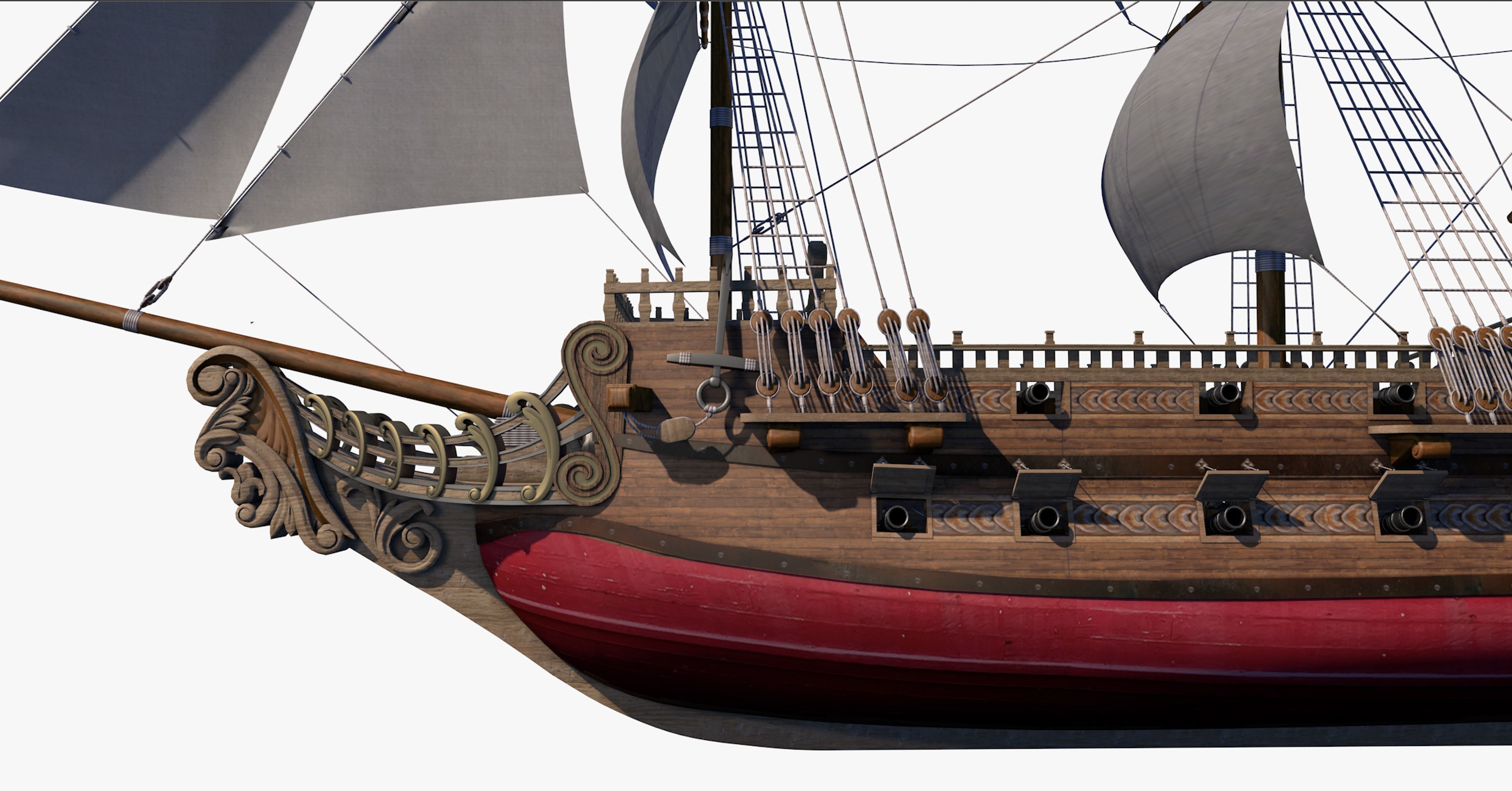 Galeon pirate ship 3D model | CGTrader