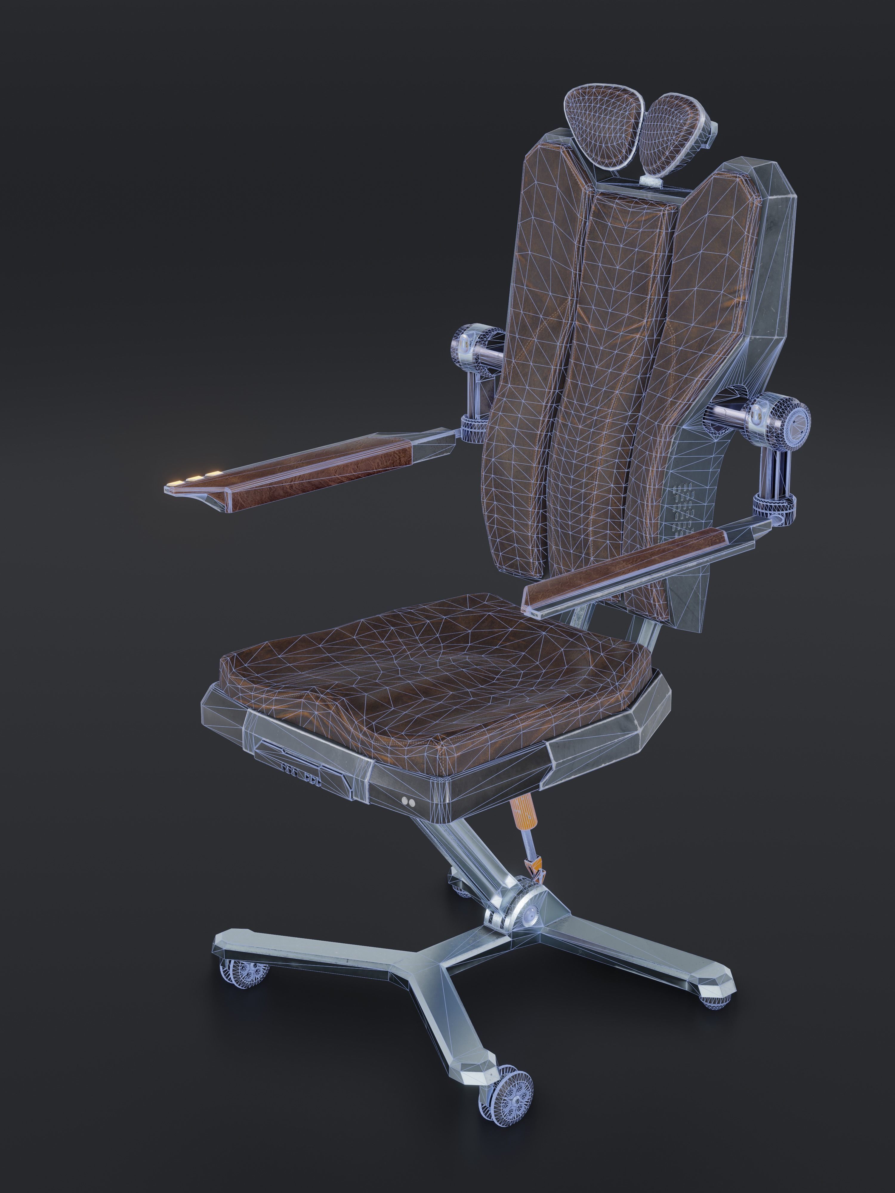 3D model SciFi Furniture - Office Chair VR / AR / low-poly | CGTrader
