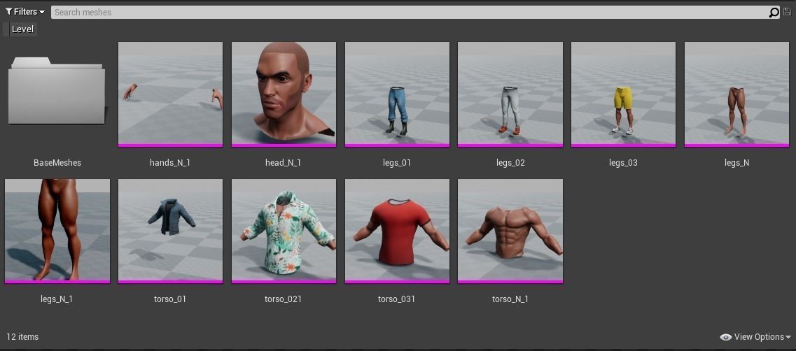 UE4 Advanced Modular Character Male Integrated to ALS system free VR / AR / low-poly 3D model ...