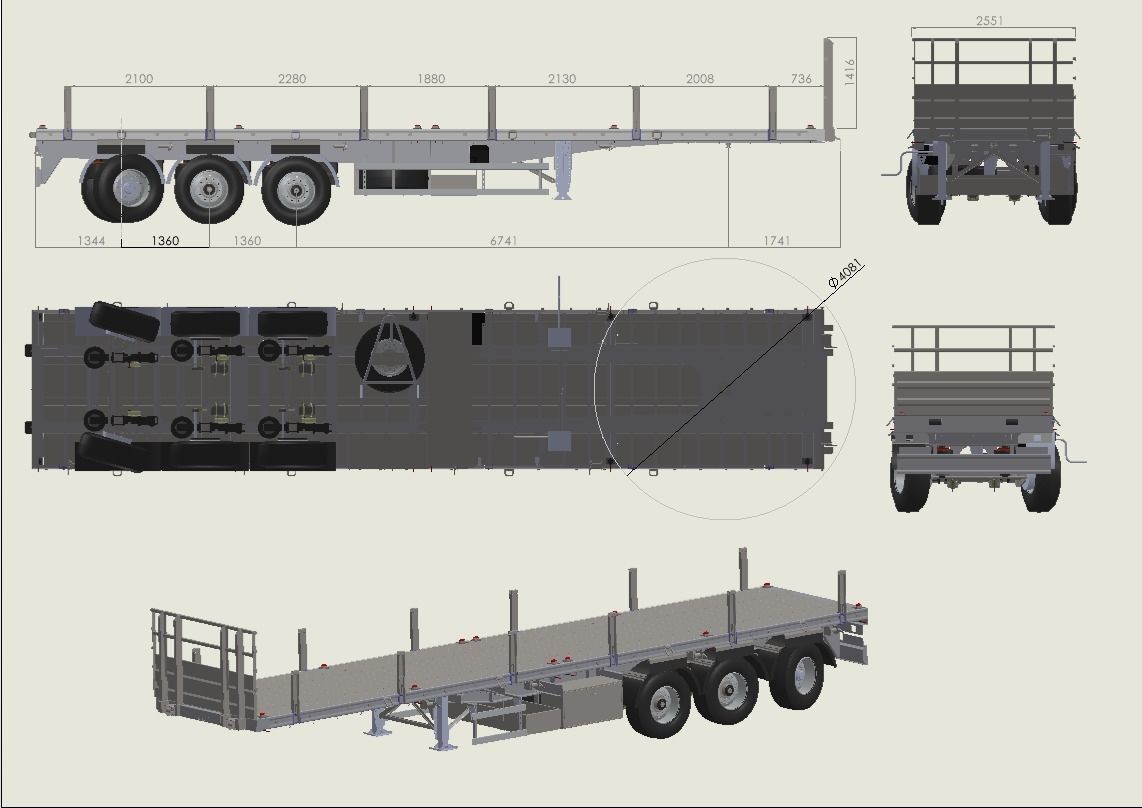 FLATBED trailer 3D model | CGTrader