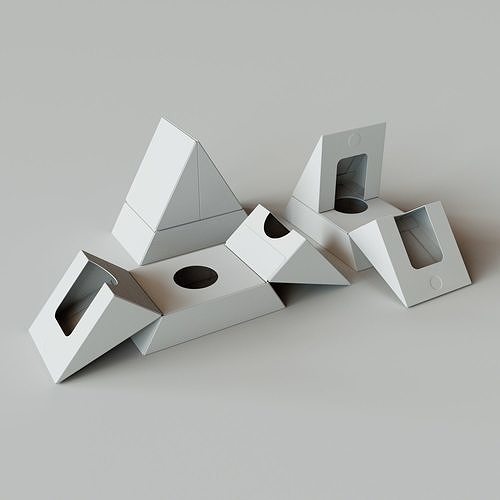 HINGED TRIANGLE BOX - Package 3D model 3D model | CGTrader