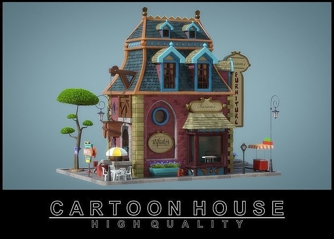 Cartoon House 04 3D model | CGTrader