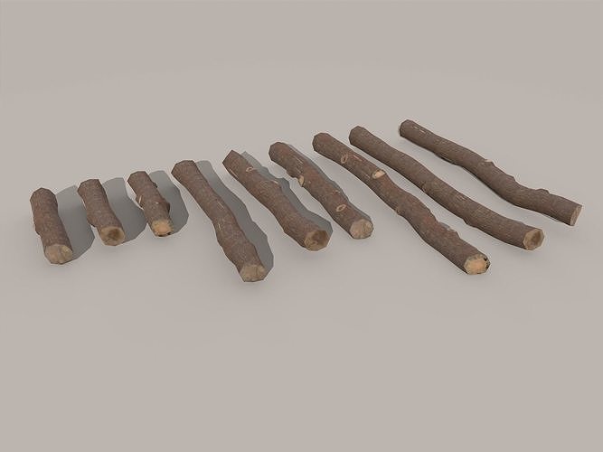 3D model Wood logs and timber trunks - pine VR / AR / low-poly | CGTrader