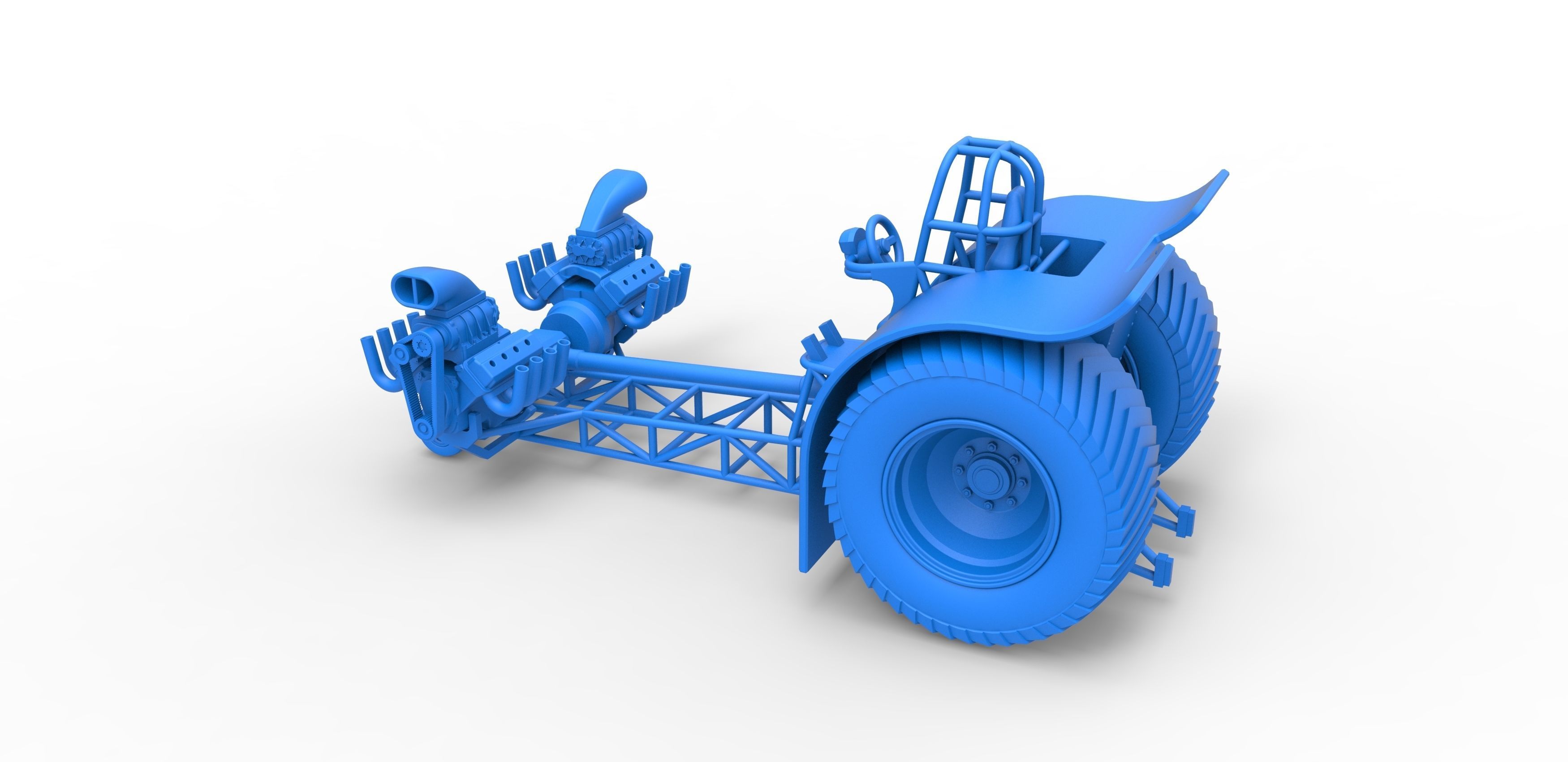 Diecast Pulling tractor 2 engines V8 Version 3 Scale 1 to 25 3D model ...