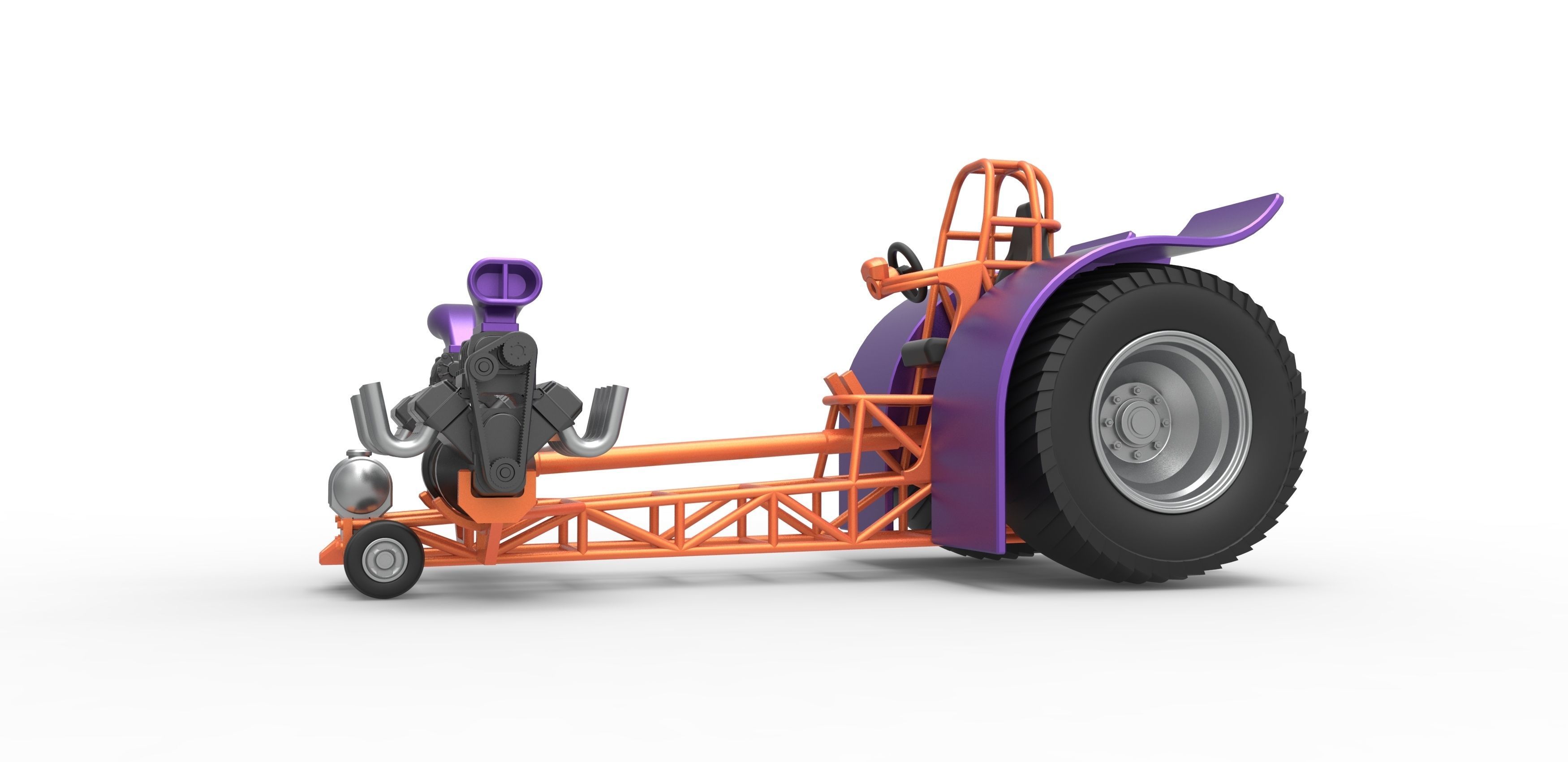 Diecast Pulling tractor 2 engines V8 Version 3 Scale 1 to 25 3D model ...