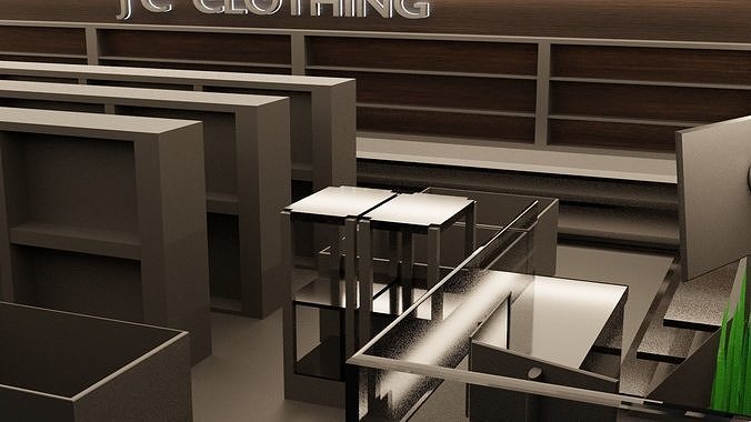 3D model Low poly clothing shop interior VR / AR / low-poly | CGTrader