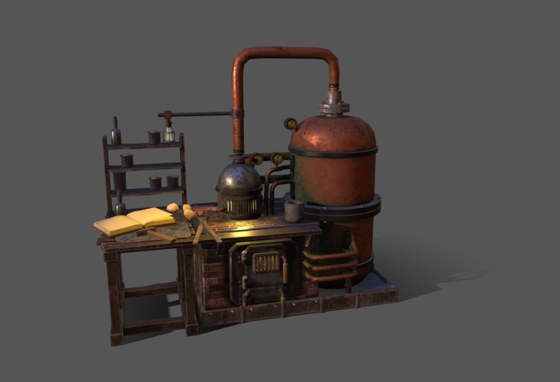 Steampunk Refinery 3D model | CGTrader