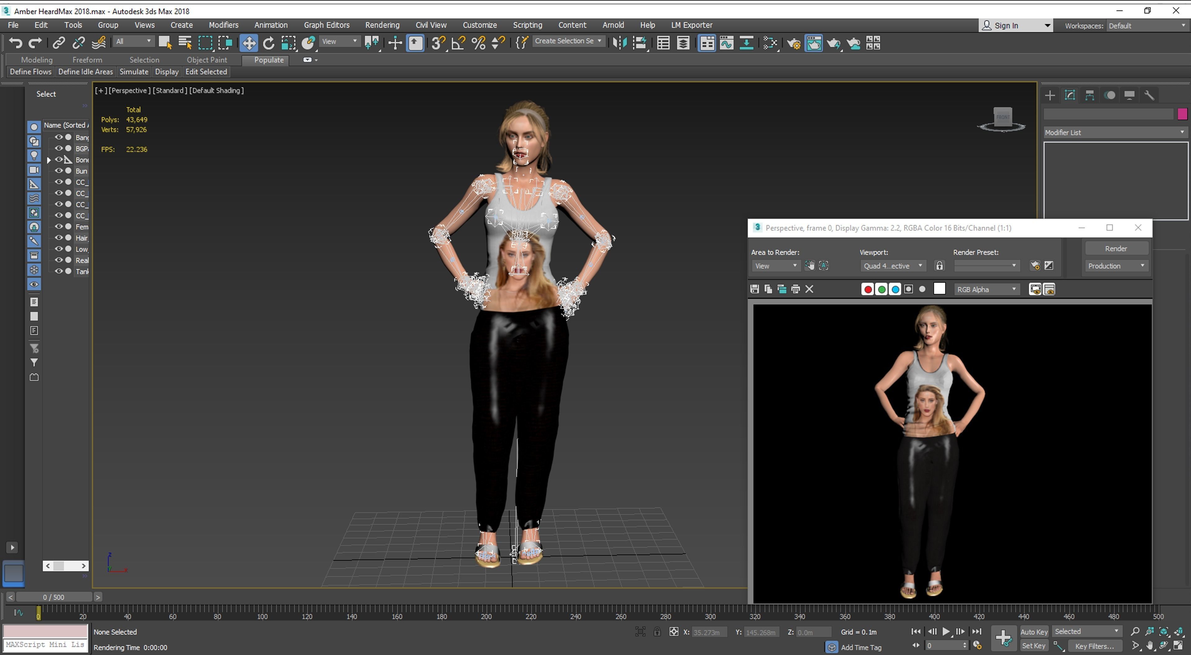 3D model Amber Heard 3D Rigged model ready for animation VR / AR / low ...