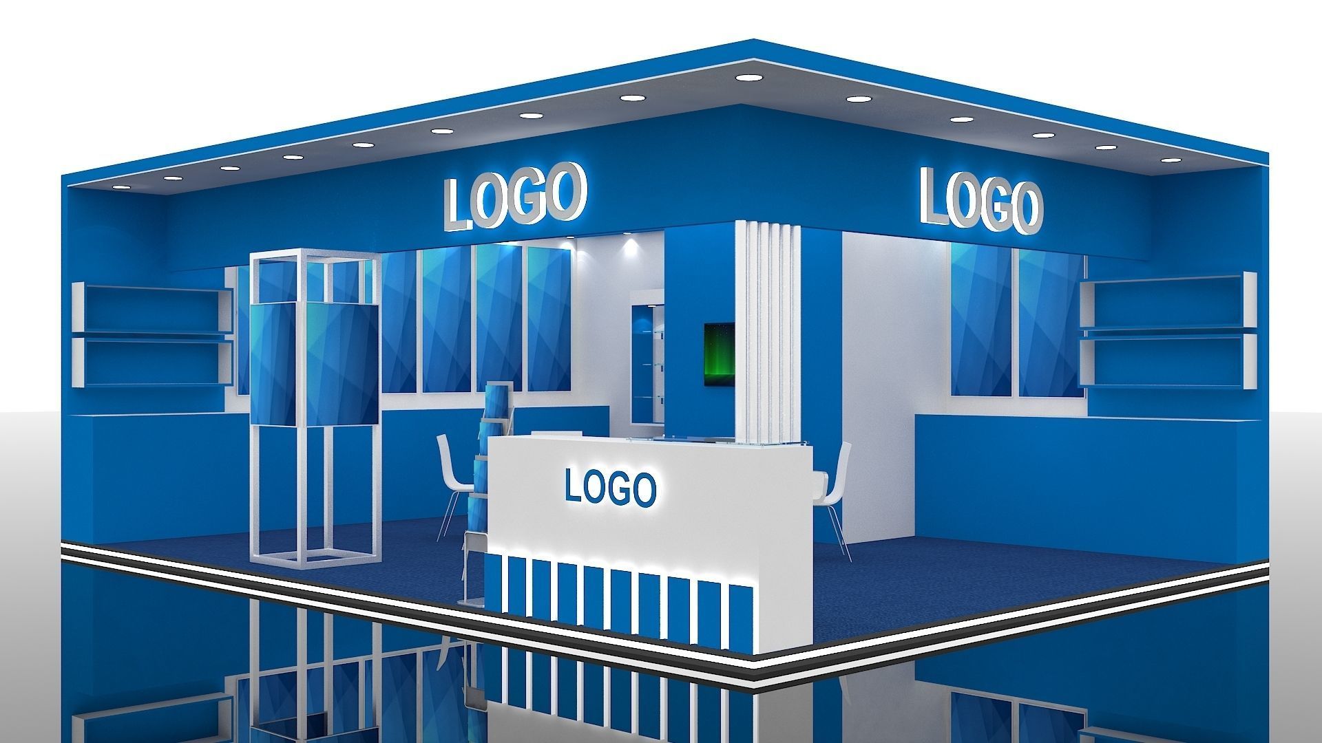Exhibition Stand 8 meter x 6 meter 3D model | CGTrader
