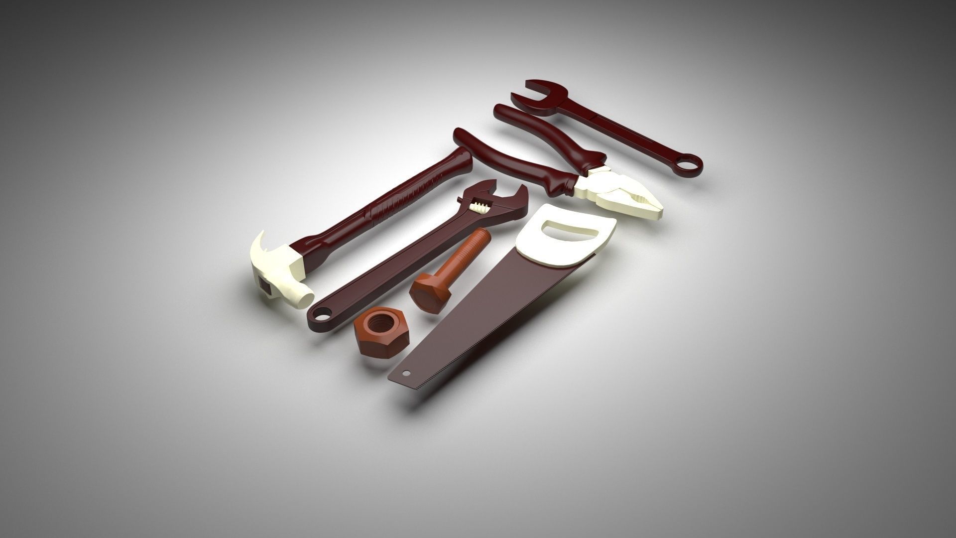 Chocolate Tools In Toolbox 3D model | CGTrader