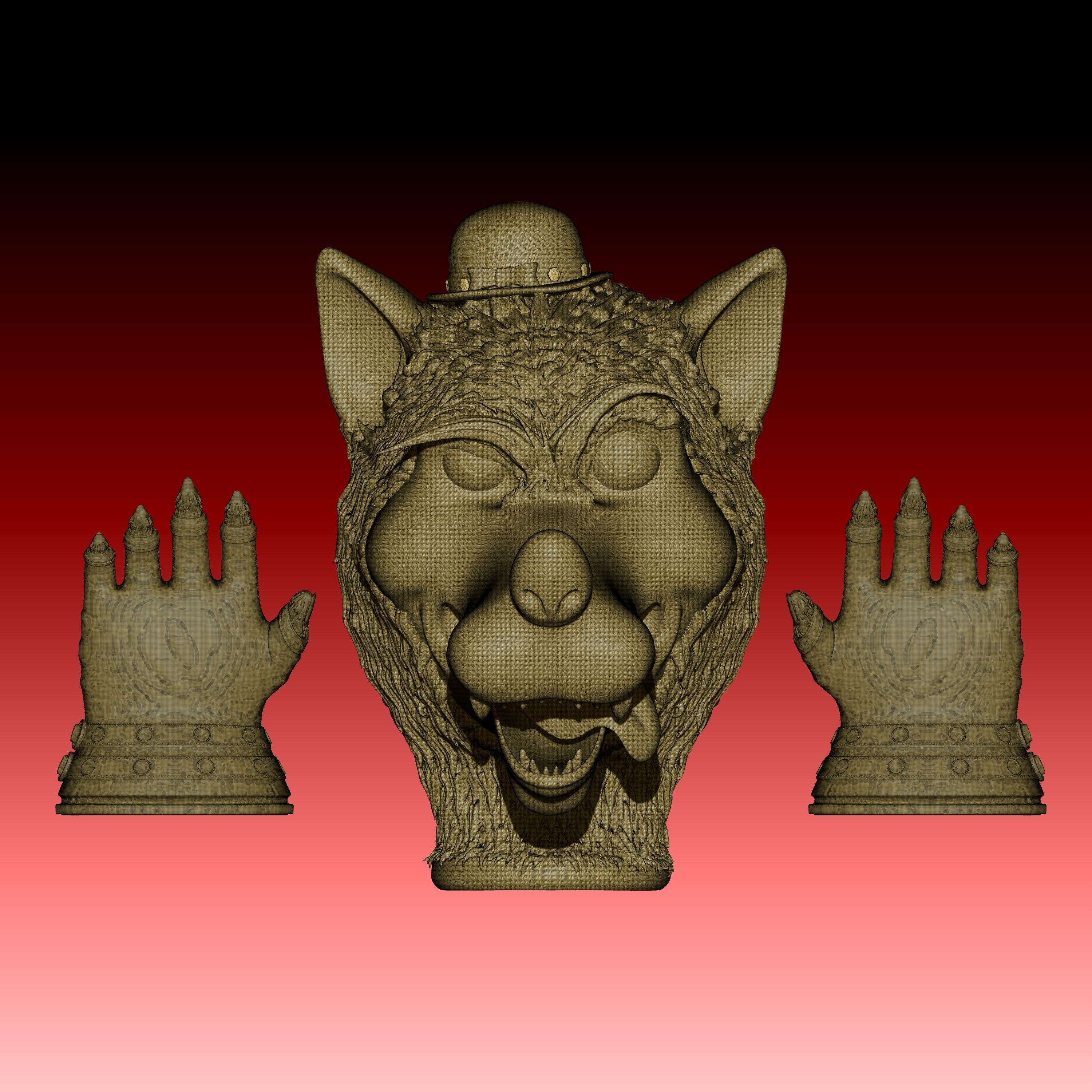 Titere Lobo Feroz Big Bad Wolf Puppet free 3D model 3D printable | CGTrader
