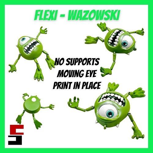 FLEXI MIKE WAZOWSKI PRINT-IN-PLACE articulated MONSTERS INC toy 3D model 3D printable | CGTrader