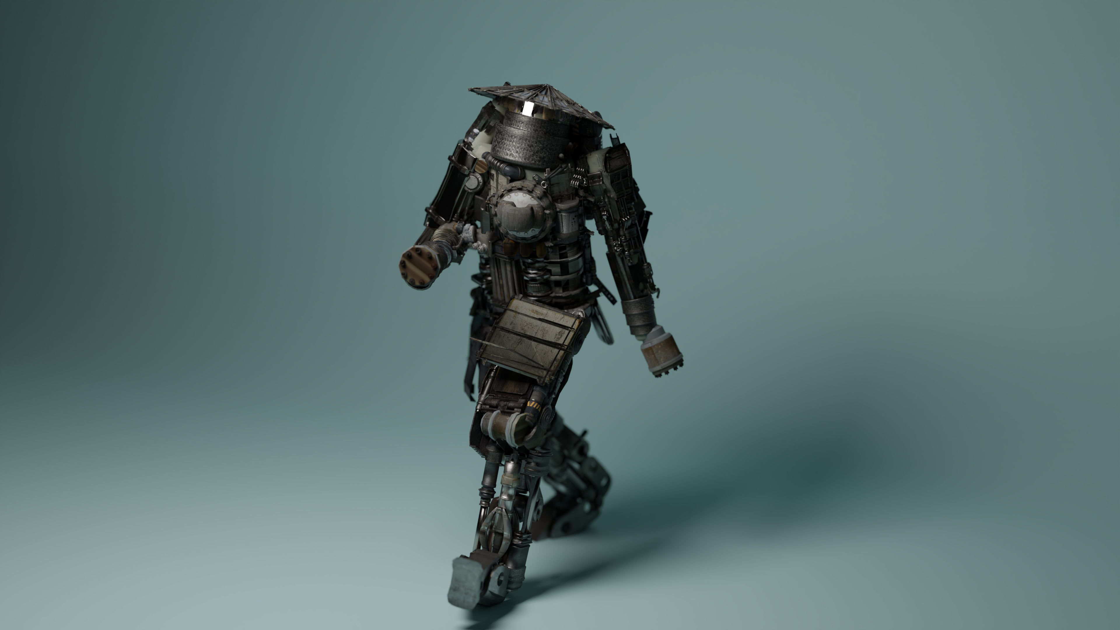 ROBOT SAMURAI BLENDER 3D model animated rigged | CGTrader