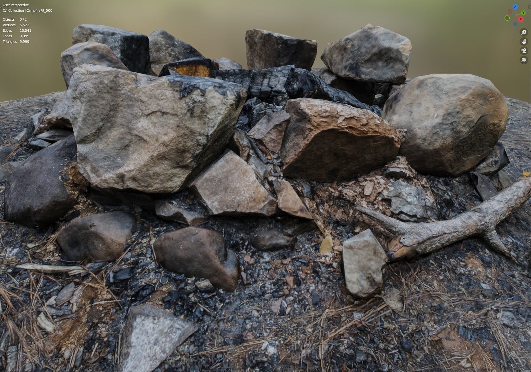 Campfire Pit - 8K Textures - 7 Mesh Resolutions 3D model | CGTrader