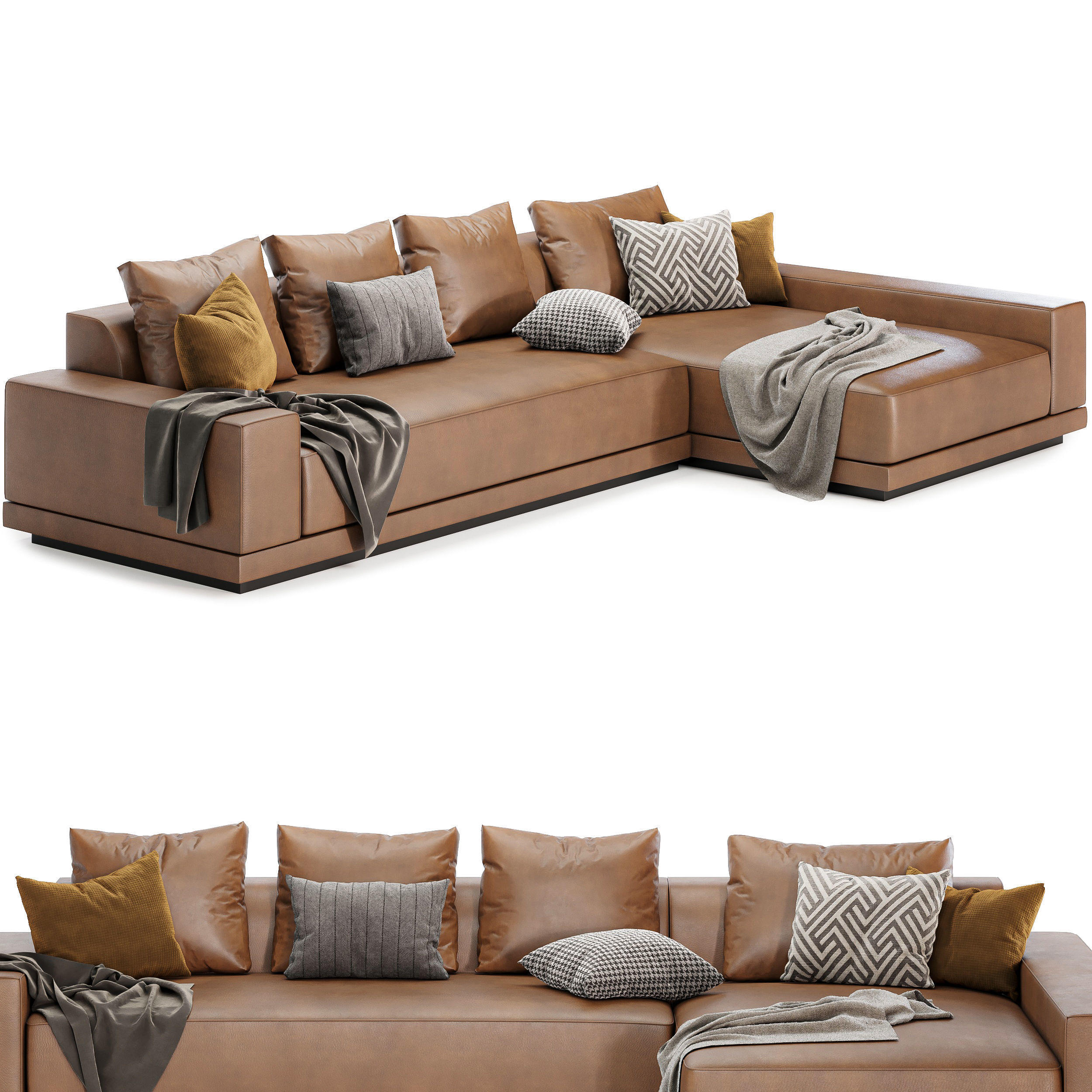 Cortona Sofa Chaise Sectional 3D model | CGTrader