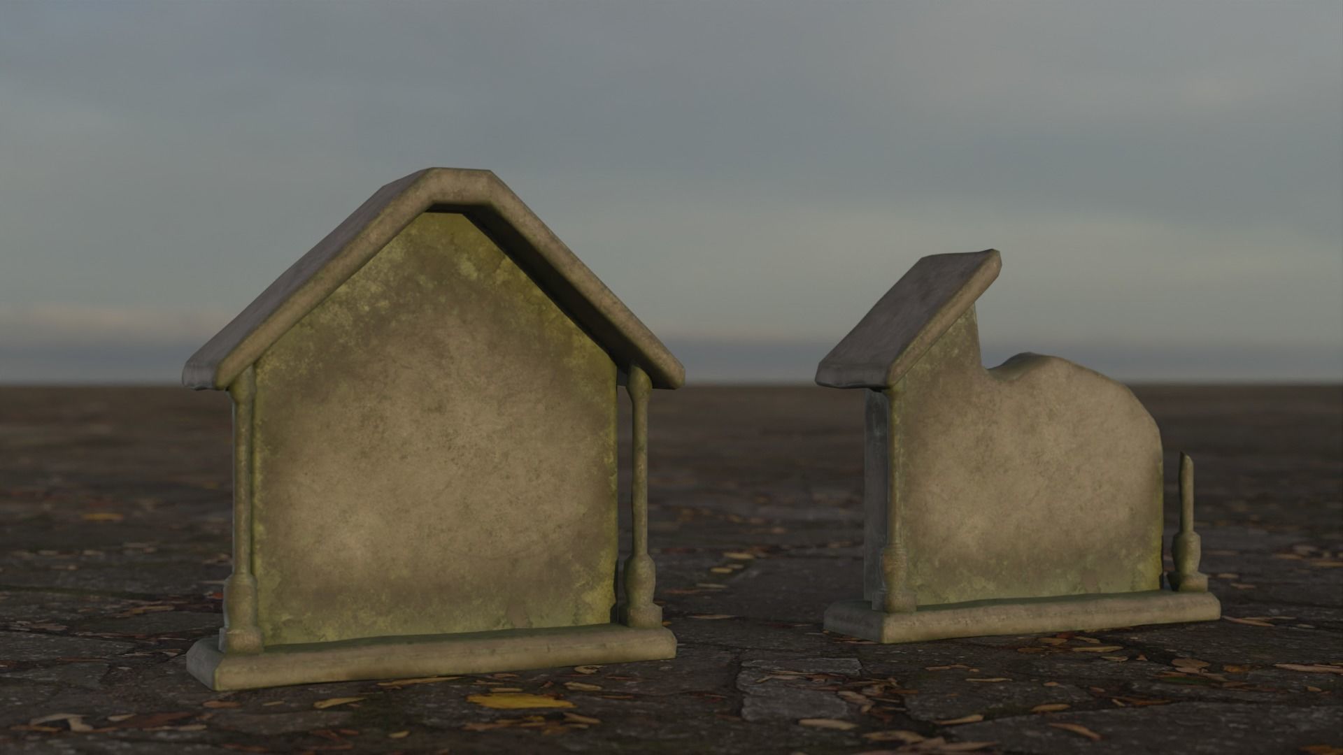 3D model Hand Sculpted cemetery gravestones pack VR / AR / low-poly ...