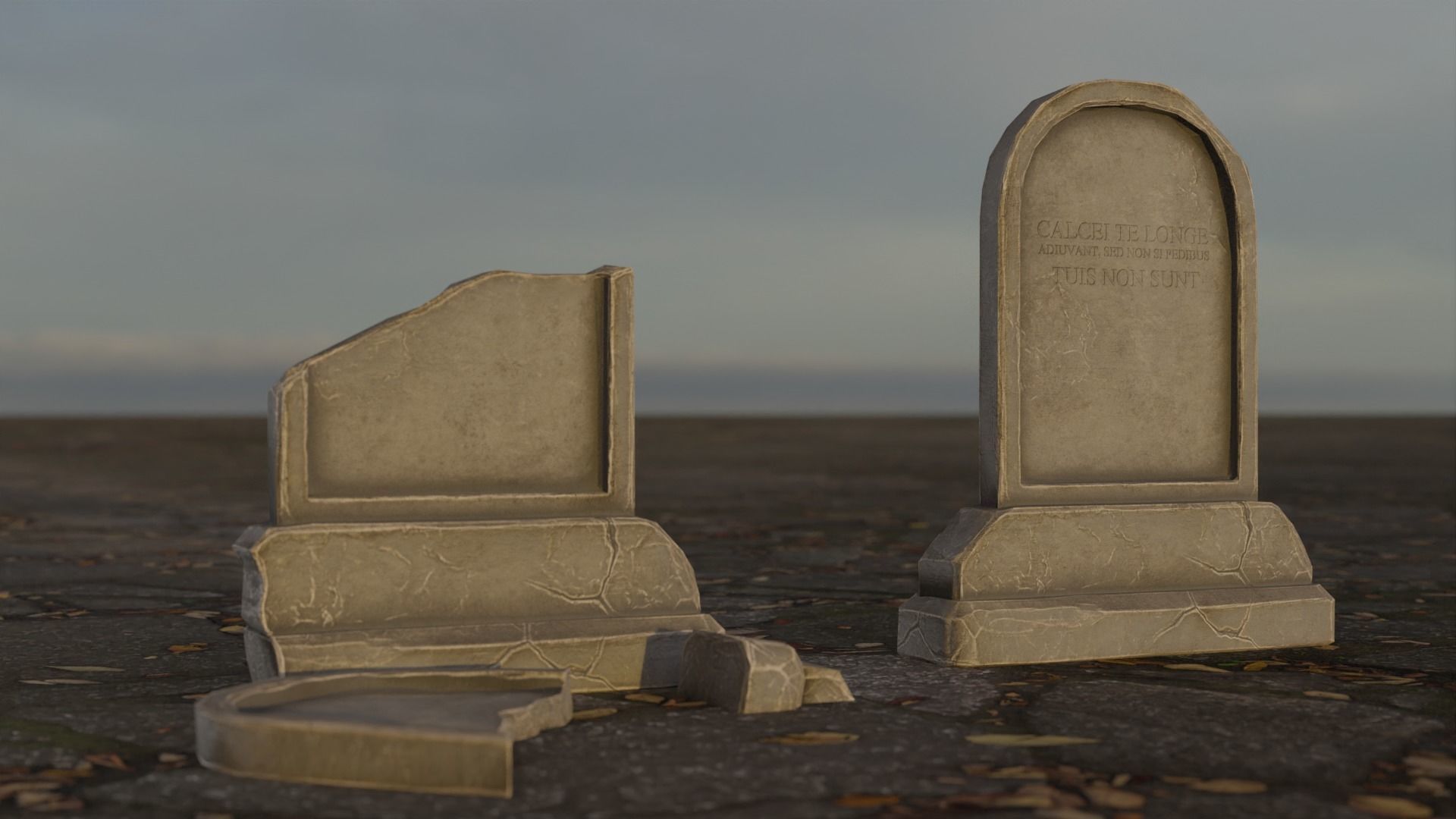 3D model Hand Sculpted cemetery gravestones pack VR / AR / low-poly ...