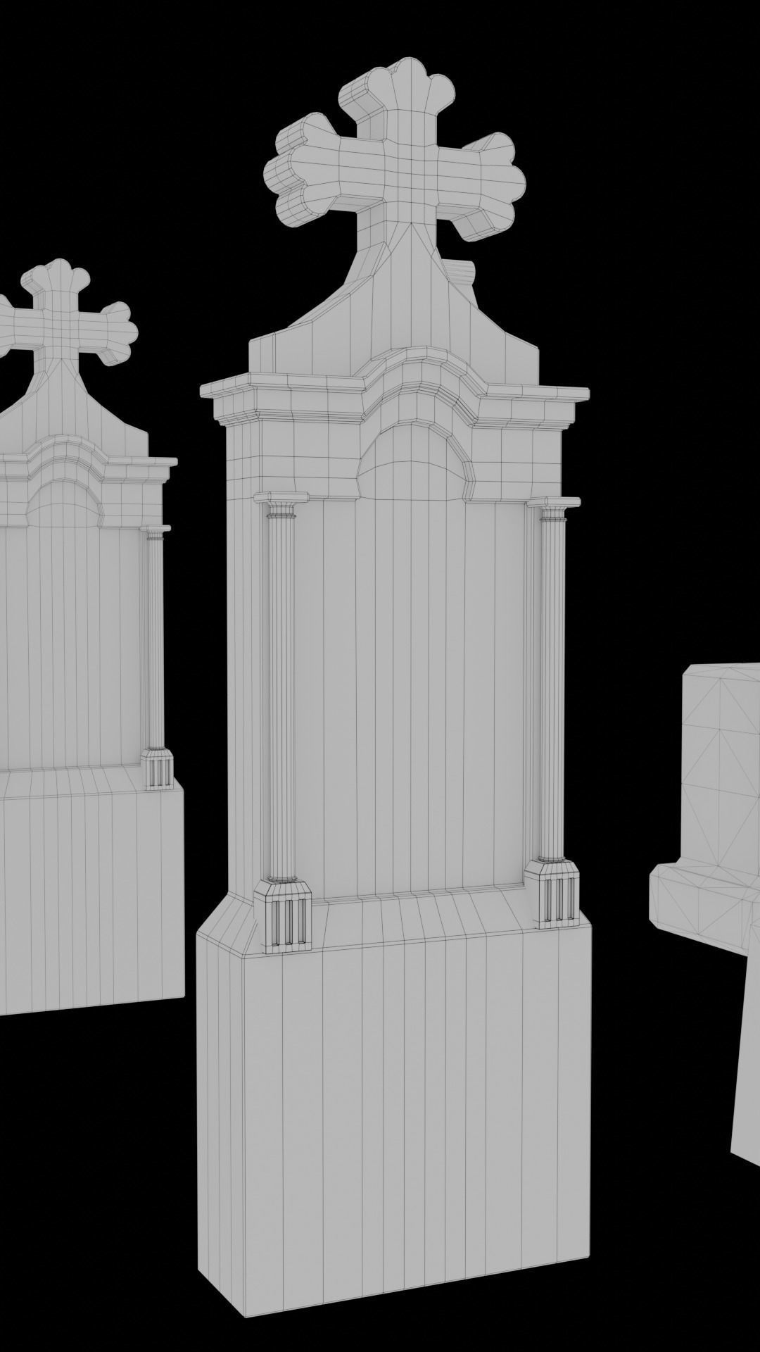 3D model Low Poly Cemetery Prop Collection for Environment Design VR ...
