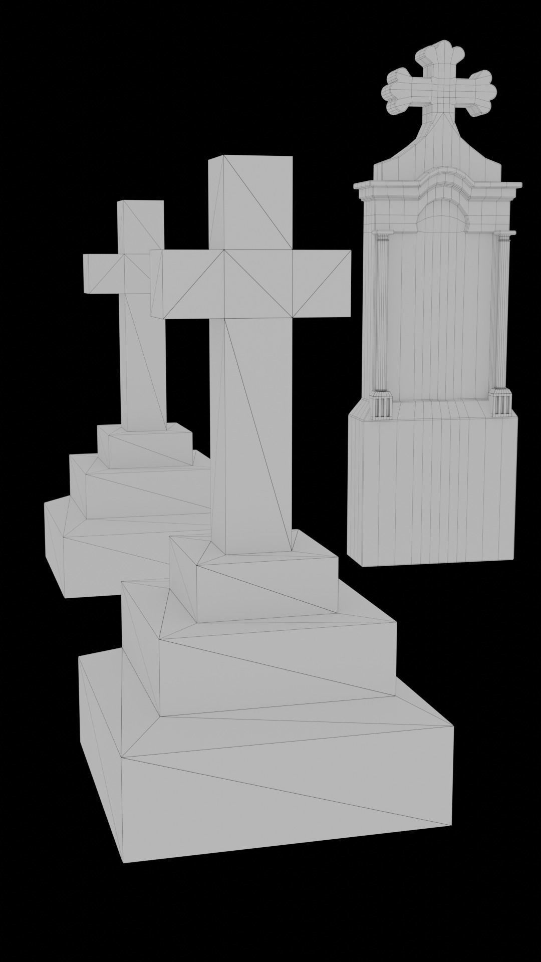 3D model Low Poly Cemetery Prop Collection for Environment Design VR ...