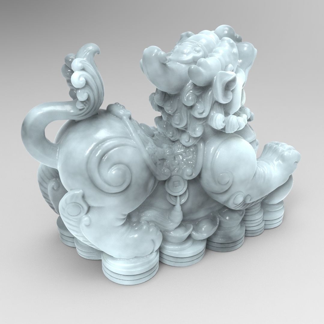 Pixiu Old Chinese mythical hybrid creature powerful protectors 3D model ...