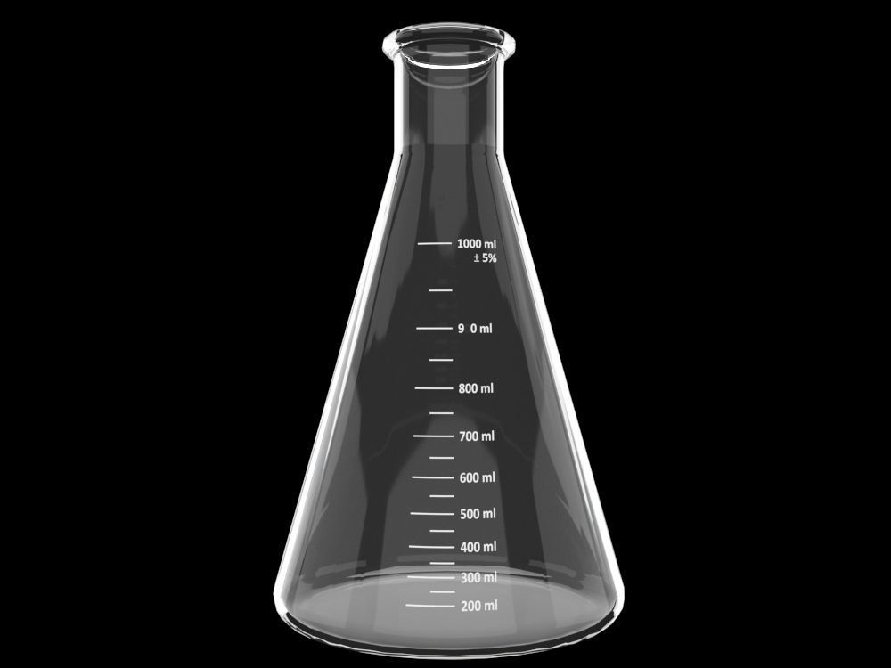 glass erlenmeyer flask conical 3D model | CGTrader