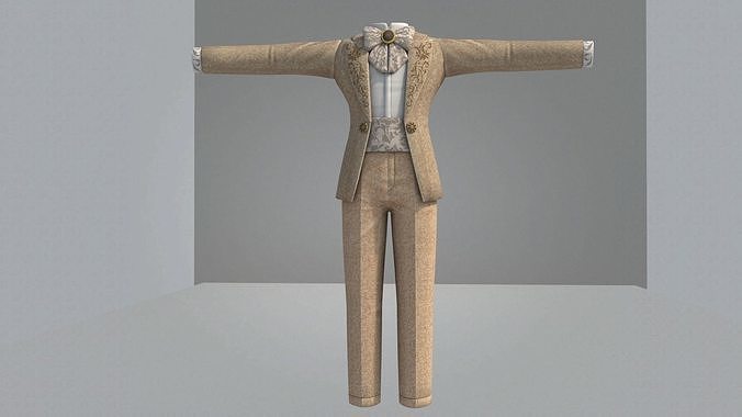 Warm color gorgeous pattern pastries cartoon clothing suits 3D model ...