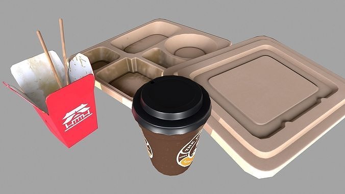 3D model fast food containers VR / AR / low-poly | CGTrader