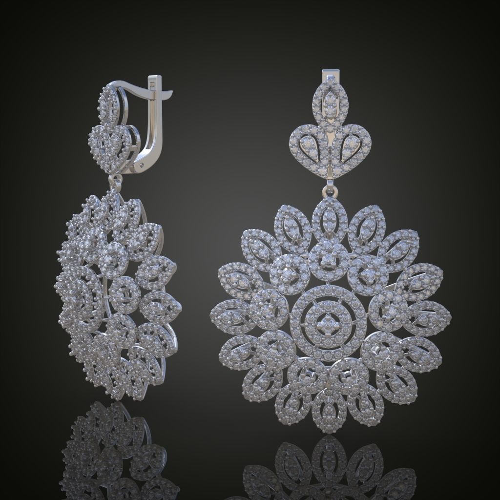 Earring 3D model 3D printable model 0054-10 free 3D model 3D printable ...