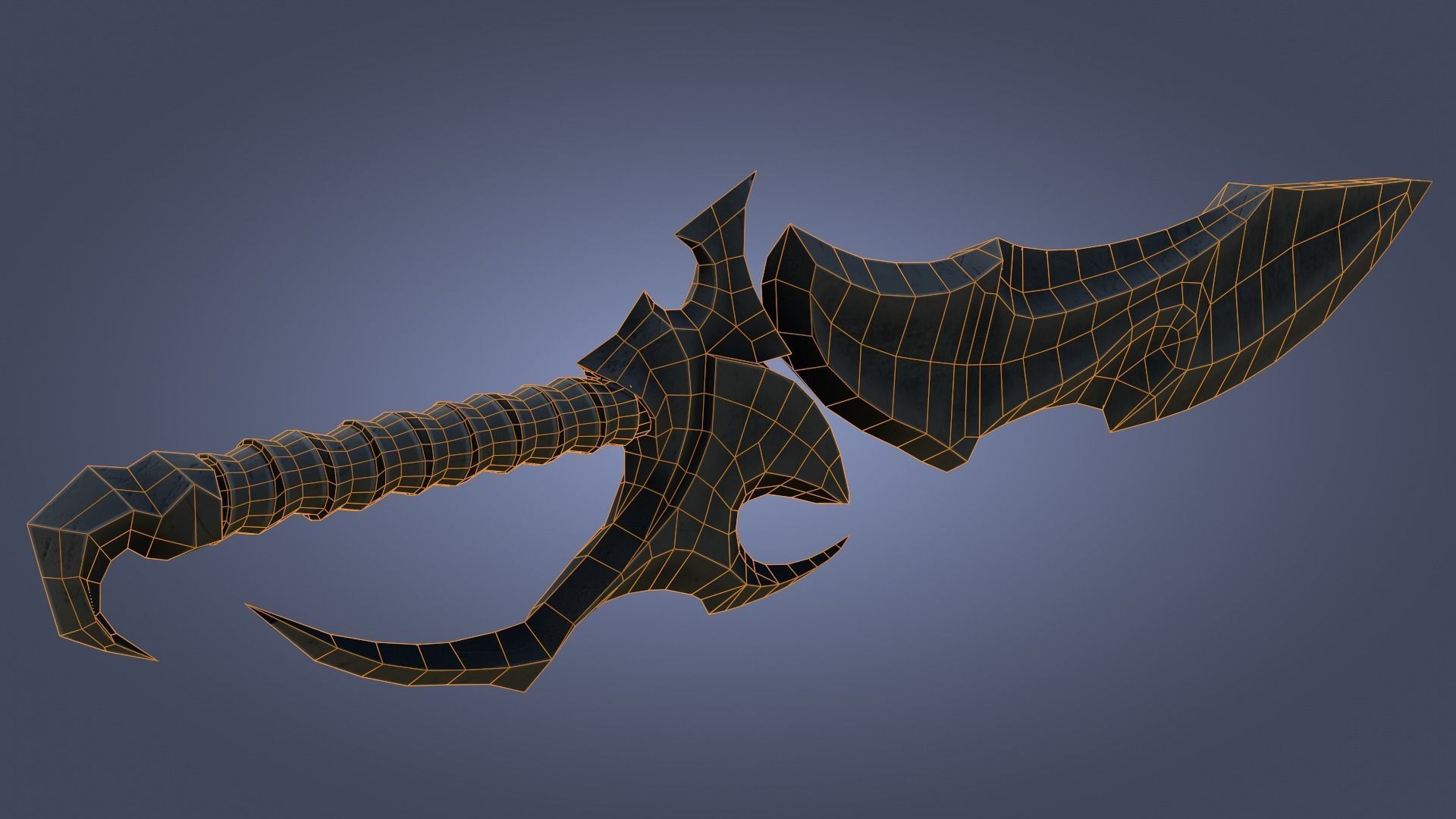 3D model Stylized Fantasy Sword for Games Engine Bladed Melee Weapon VR ...