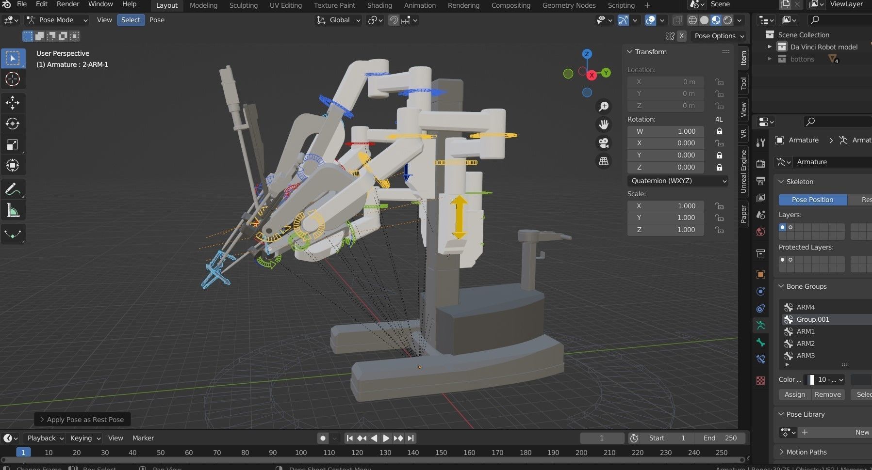 Da Vinci - Medical Robot Surgery 3D model rigged | CGTrader