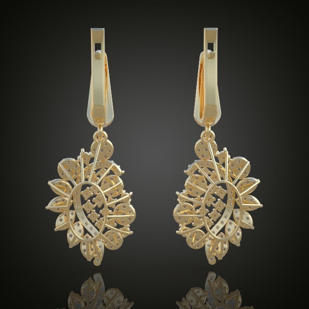 Earring 3D model 3D printable model 0055-10 free 3D model 3D printable ...