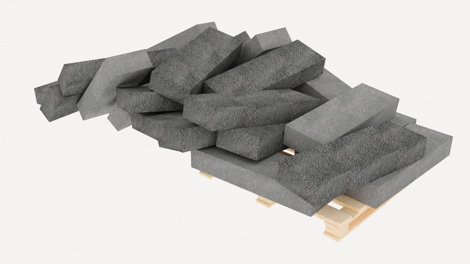 concrete bricks pallet 3 3D model | CGTrader