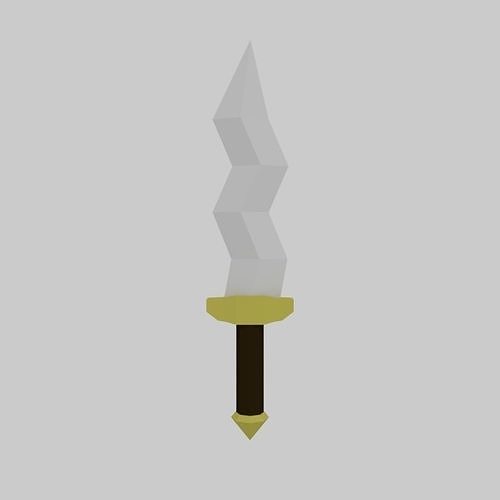 3D model Simple Crooked Dagger VR / AR / low-poly | CGTrader