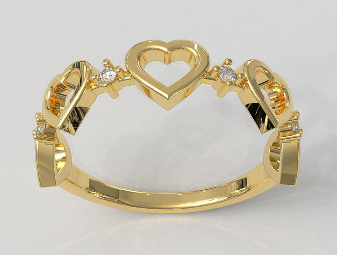 Heart Ring 3D model 3D printable | CGTrader