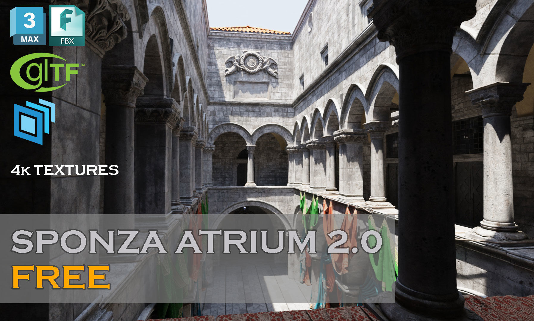 Sponza Atrium 2022 free 3D model | CGTrader