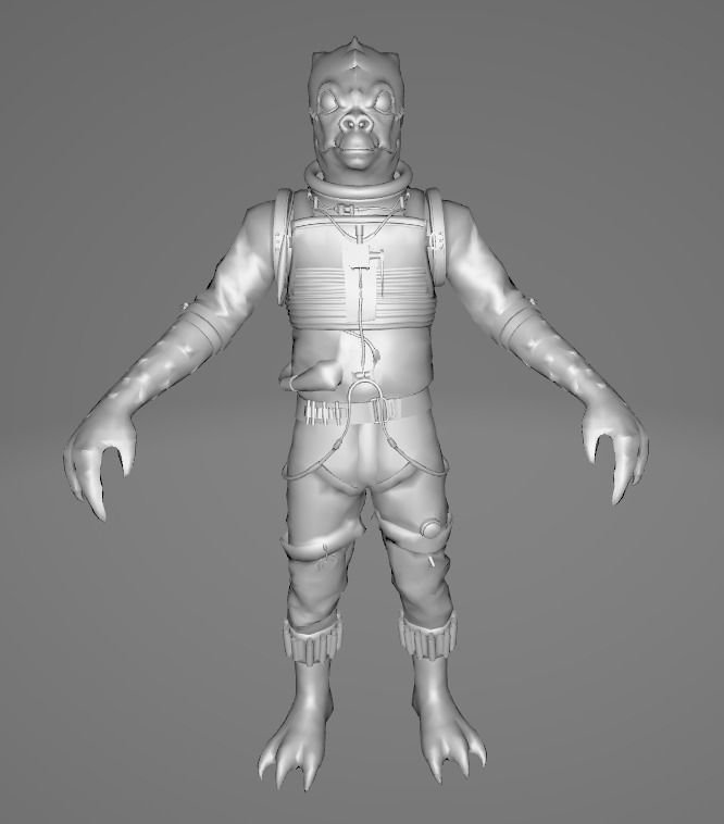 3D model STAR WARS Bossk - Low Poly Game - Battlefield FBX MODEL VR ...