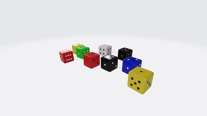 3D model Dices group of colorful dice VR / AR / low-poly | CGTrader