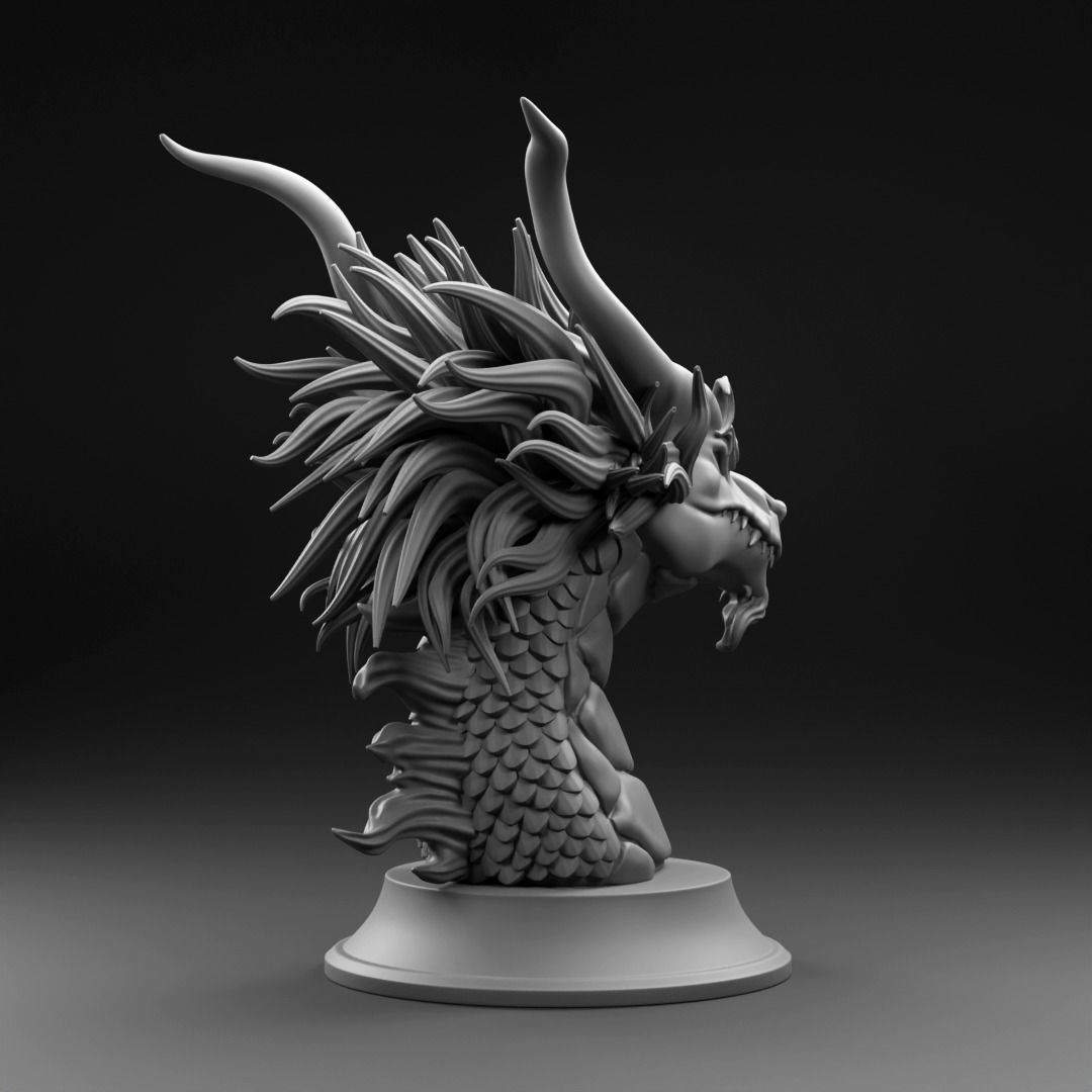 Dragon bust 3D model 3D printable | CGTrader